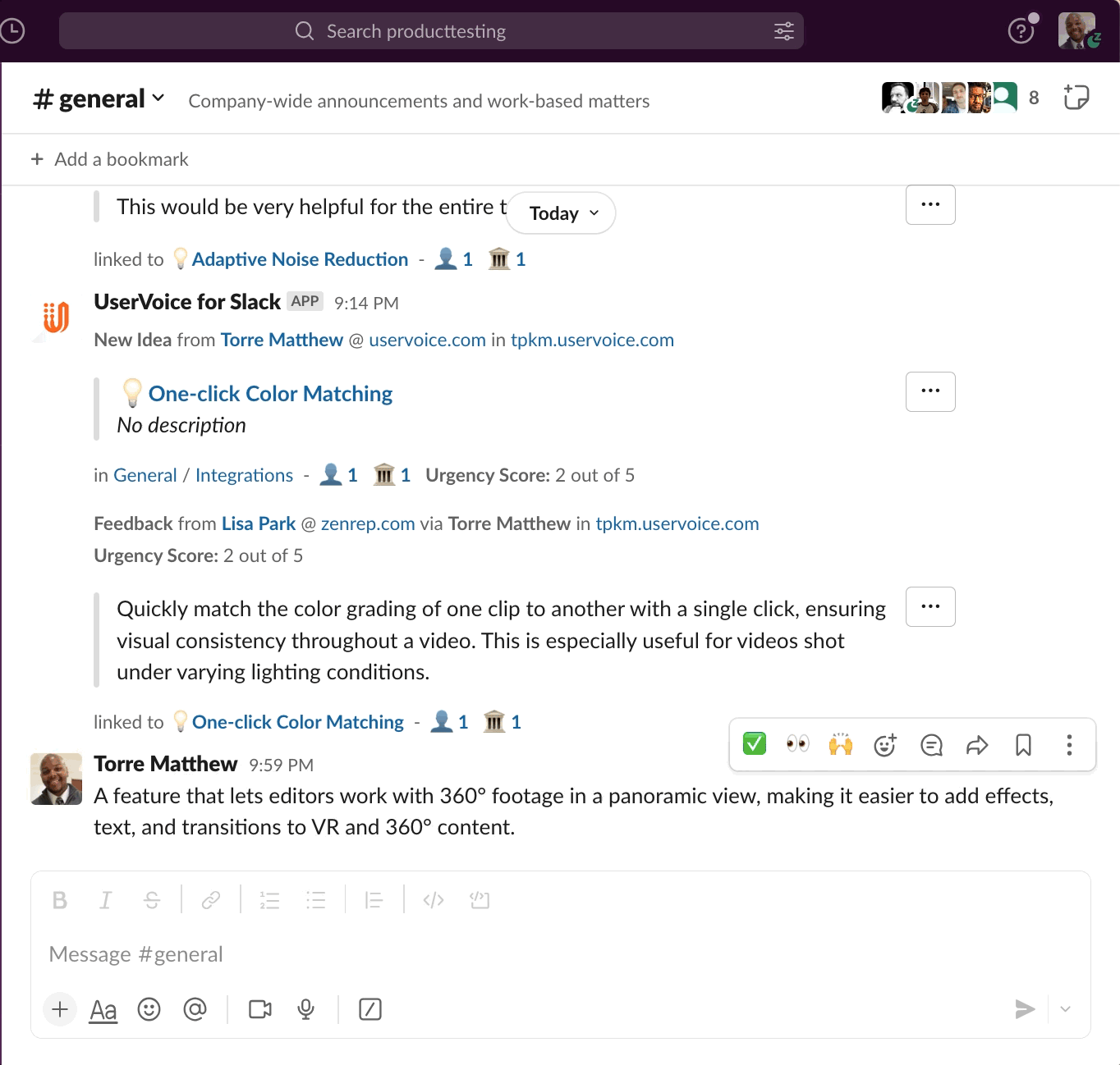 Slack Integration Overview – UserVoice