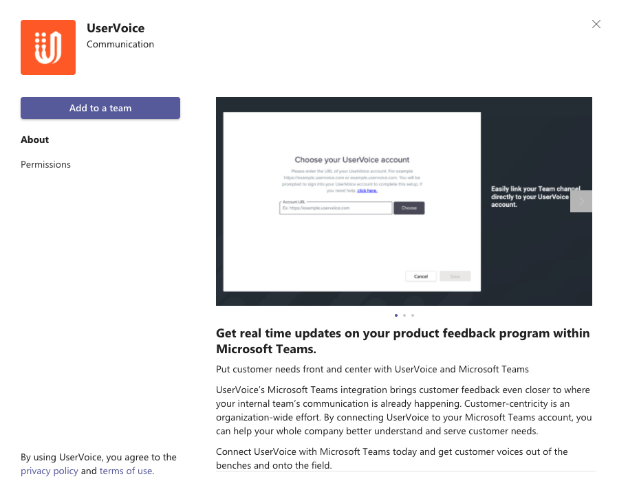 Microsoft Teams Integration Setup – UserVoice