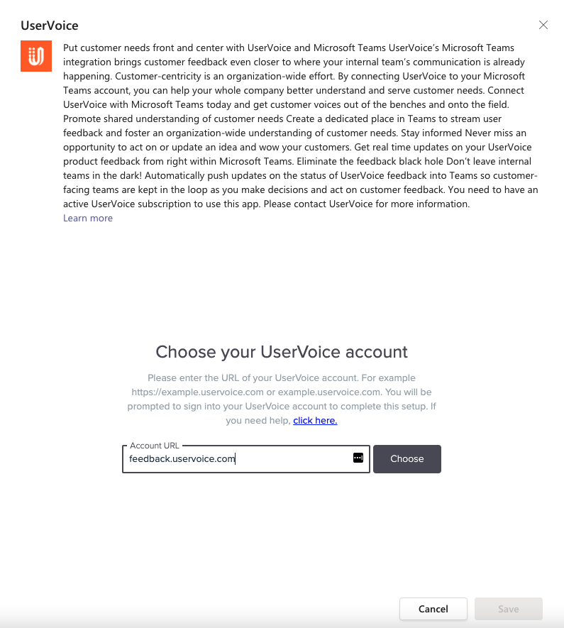 Microsoft Teams Integration Setup – UserVoice